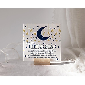 Twinkle Little Star Books for Baby Shower Cards, Invitation Inserts Boys Book Request, Bring Book Instead of Cards Poem, Cute Storybook-Theme Ideas, 25 Pack