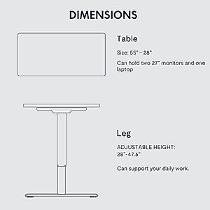 FLEXISPOT Electric Standing Desk Whole Piece 55 x 28 Inch Desktop Adjustable Height Desk Home Office Computer Workstation Sit Stand up Desk (White Frame + 55" Maple Top, 2 Packages)