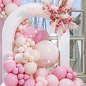 Bride Balloon Arch Garland Pastel Pink For Bridal Baby Shower Party Decoration Bobo Clear Nude Cream Double-Stuffed Girl Women Princess Ivory White
