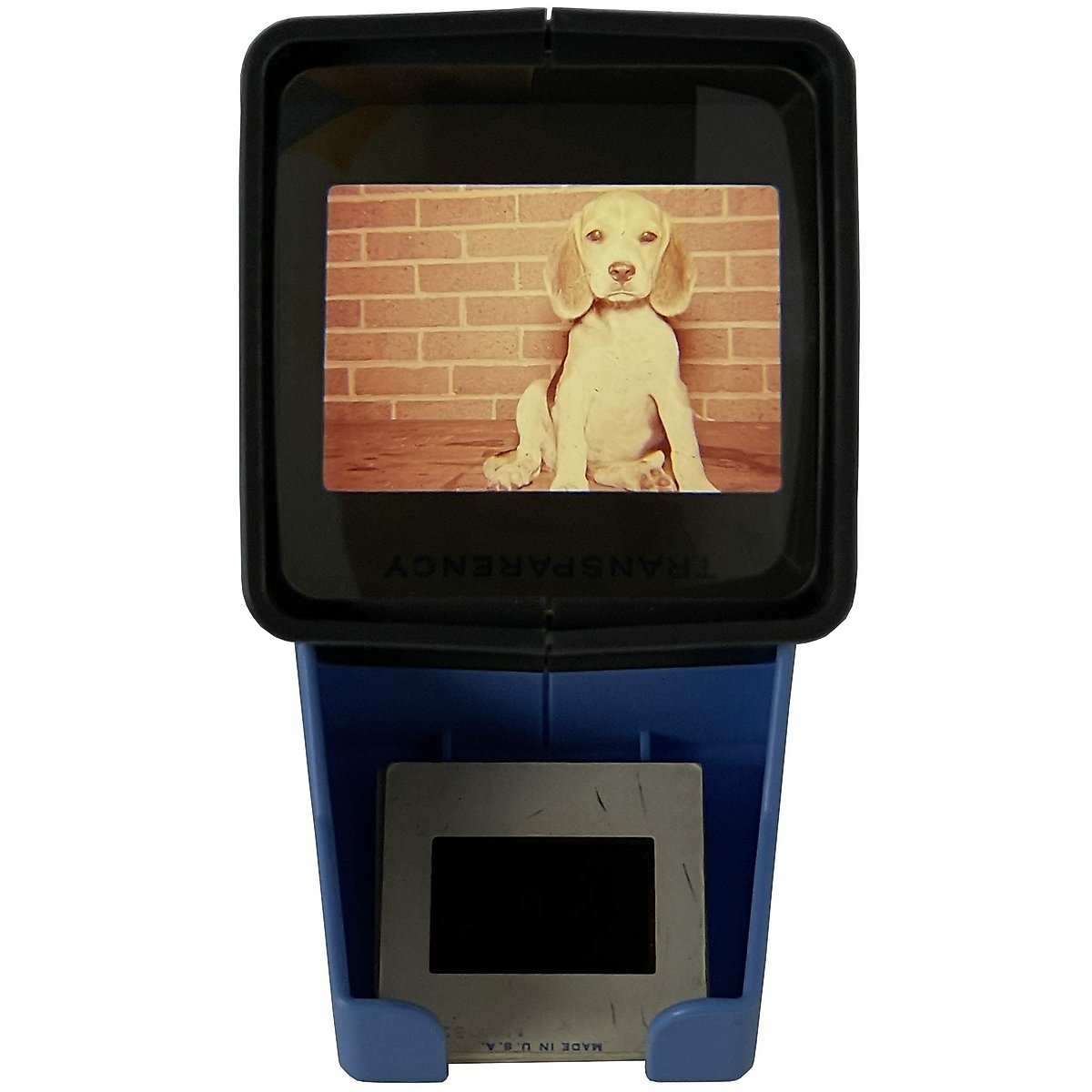 MINOLTA 35mm Desk Top Portable LED Slide and Negative Viewer Luminated 3X Magnify – for 2"x2" Slides & Positive Negatives - Worldwide AC Adapter & Plugs, Battery Operation & Cloth