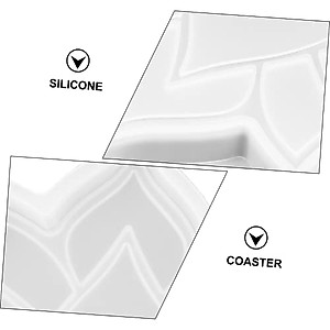 EXCEART 4 Pcs Crystal Epoxy Mold Cup Holder Tray Jewlery Tray Jewelry Tools Resin Jewelry Tray Resin Flower Tray Epoxy Coaster Cup Mat Mold Silicone Mold DIY Silicone Mold Storage Casting