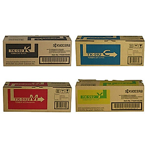Kyocera TK-592K, TK-592C, TK-592M, TK-592Y 4-Color Toner Cartridge Set