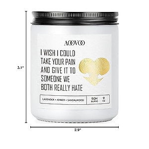 AOOVOO Lavender Aromatherapy Candle, Get Well Soon Gift for Women, Soy Wax Candle, 9 oz, 50 Hours Burn Time