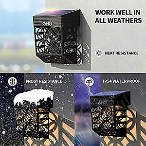 EHO Solar Deck Lights, Solar Fence Lights Outdoor Waterproof LED Garden Decorative Lighting for Post, Patio, Front Door, Step, Stair, Pool and Yard, Warm White, 4 Pack