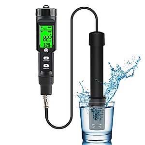 Dissolved Oxygen Meter with ATC,0-40.00 mg/L Measurement Range,Dissolved Oxygen Test Kit for Pond Aquarium Aquaculture and Water Fish Tank,DO Meter with Electrode Filling Fluid.