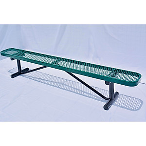 LifeYard 8' Park Bench, Outdoor Steel Bench, Expanded Metal (w/o backrest)