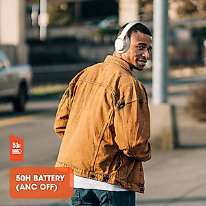 JBL Tune 760NC - Lightweight, Foldable Over-Ear Wireless Headphones with Active Noise Cancellation - White, Medium