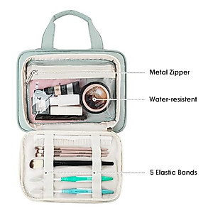 Narwey Large Toiletry Bag Women Makeup Bag Organizer Travel Cosmetic Bag for Essentials Accessories (Mint Green)