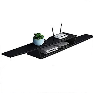 PIBM Stylish Simplicity Shelf Wall Mounted Floating Rack Shelves Wooden Living Room Background Wall,9 Types Avaliable, 150cmblack1#