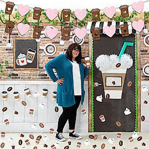 Coffee Confetti, 200pcs Coffee Cup Coffee Bean Confetti, Coffee Themed Bridal Shower, Baby Shower, Birthday Party Decorations, Coffee Table Decorations for Coffee Bar Coffee Lovers