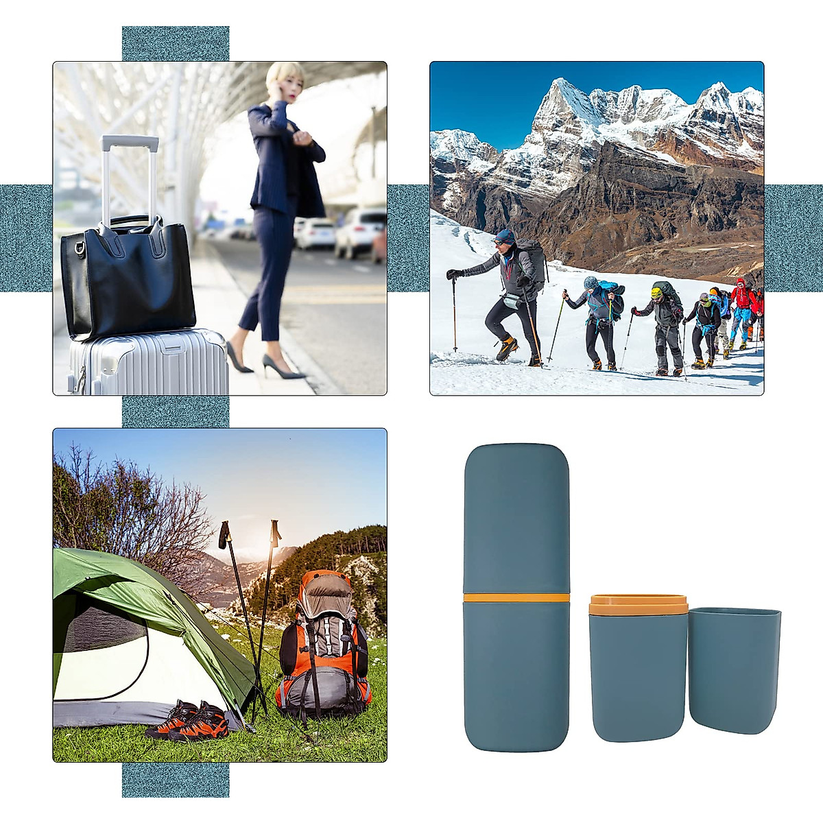 Travel Toothbrush Cup Case, Toothbrush Travel Container Portable Travel Toothbrush Holder Toothpaste Storage for School Camping Business Trip Bathroom