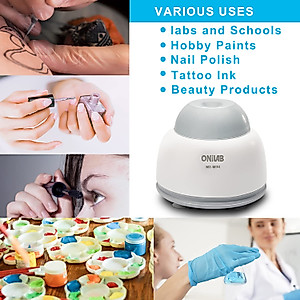 ONiLAB Mini Vortex Mixer with Touch Function, Lab Mixing, Nail Polish,Eyelash Adhesives and Acrylic Paints Mixing, Lab Vortexer for Tubes,Include 120 pcs Stainless Steel Mixing Balls