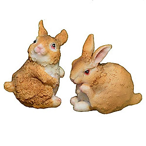 3 Pcs Rabbit Figurines Mini Animals Bunny Miniature Figurines Rabbit Model Fairy Garden Miniature Moss Landscape DIY Terrarium Crafts Ornament Accessories for Home Decoration,B