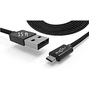 fireCable Super Long (15') Streaming Stick USB Cable, Replacement Adapter for Streaming TV Sticks (Eliminates Extension Cords)