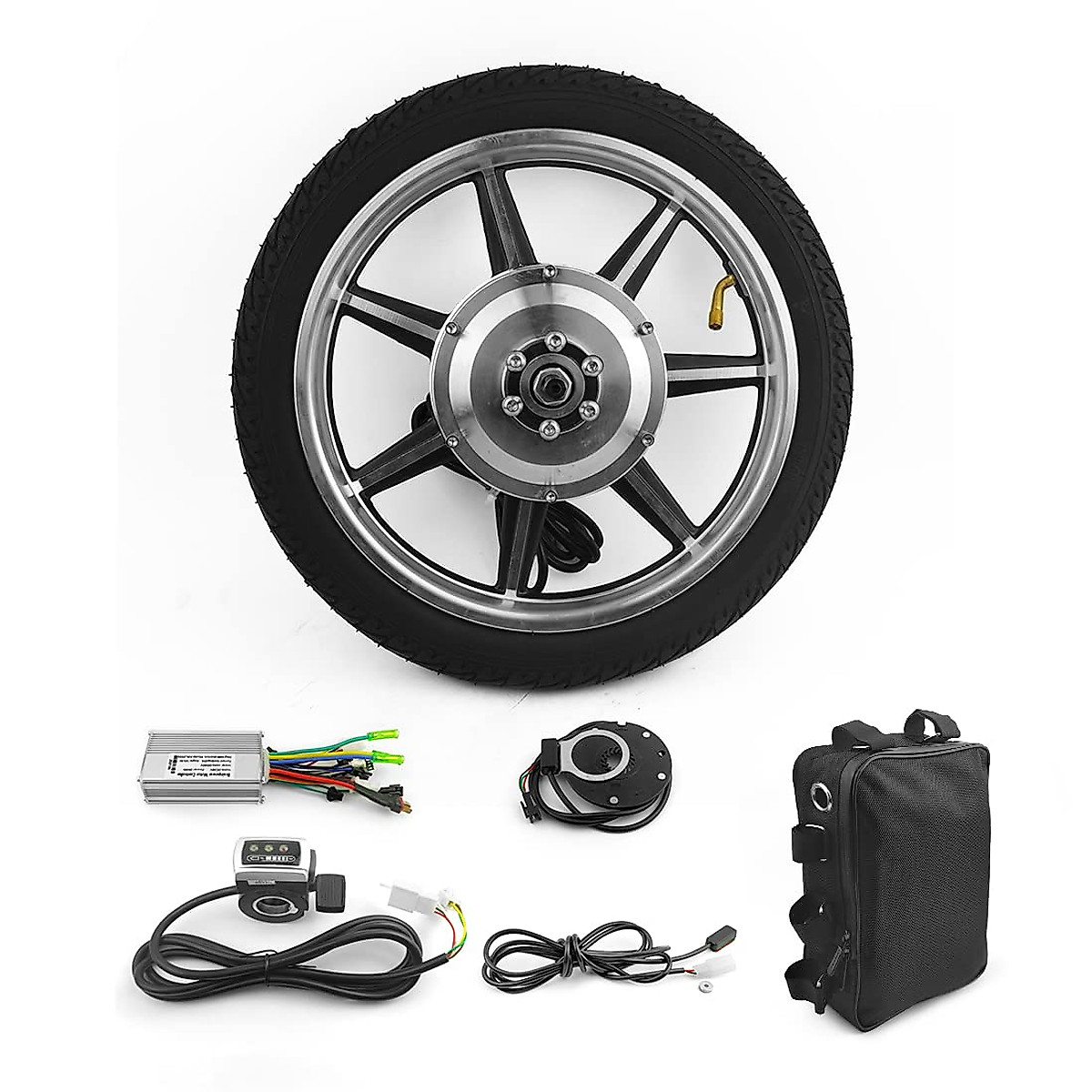 14 Inch 350W Electric Brushless Geared Hub Motor Mag Wheel With Tire PAS Accelerator For Front Drive Escooter Small Bike Bicycle With tire(24V350W)