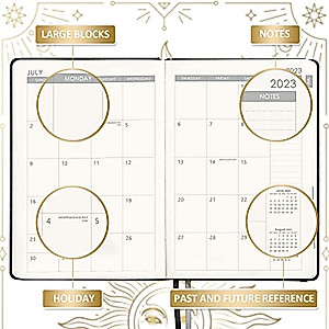 2023-2024 Planner - Academic Weekly Monthly Planner 2023-2024, July 2023 - June 2024, 5.75" x 8.25", Faux Leather, Back Pocket with 40 Notes Pages - The SunSun