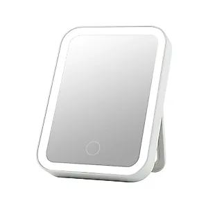 FQYYDD Illuminated Makeup Mirror Led Makeup Mirror Folds Portable Small Mirror