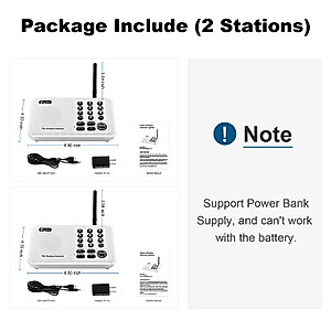 Wuloo Intercoms Wireless for Home 5280 Feet Range 10 Channel 3 Code, Wireless Intercom System for Home House Business Office, Room to Room Intercom, Home Communication System (2 Units Set, White)