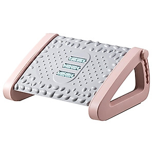 Foot Rest,Foot Rest for Under Desk,Ergonomic Rocking Foot Nursing Stool,Foot Stool with Casters Relieving Pressure for Foot Relaxation & Massage at Home & in The Office Pink