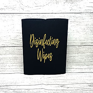Decorative Cleaning Wipes Cover Gold Script (Large, Black)
