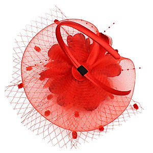 Women Flower Fascinator Hat Tea Party Hat Wedding Feather Fascinator Headband