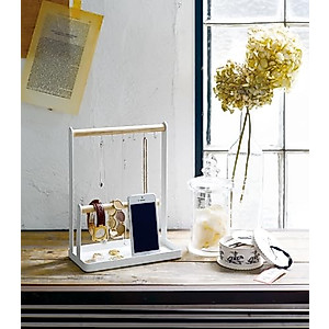 YAMAZAKI home 2311 Accessory Stand-Jewelry Holder & Organizer Storage, One Size, White
