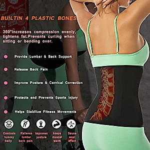 BESTSOTIM waist trainers for women belly fat, sweet wraps shapewear, Long Torso Sauna exercise belts, Plus Size Best Workout Belt for Weight Loss trimmer