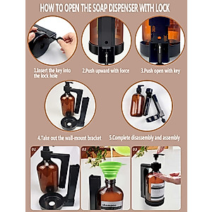 Wall Mounted Shower Soap Dispensers, Modern Shampoo and Conditioner Pump Bottles, Refillable Shower Pump Bottles for Bathroom (3 Pack)