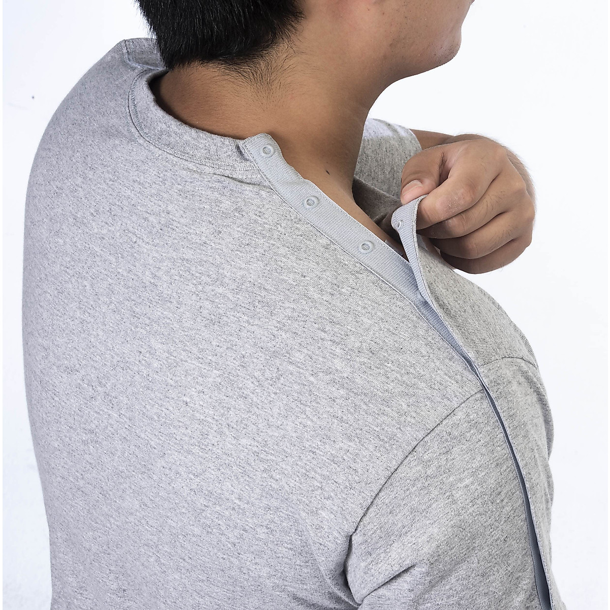 Post Shoulder Surgery Shirt w/Snaps for Easier Dressing (Right, Medium, Navy)