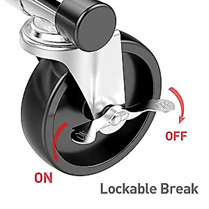 Topeakmart Rolling Clothes Rack 250 lbs Load Capacity Commercial Double Rail Garment Racks Portable Clothes Rack, Clothing Rack, Hanging Cloest Organizer, Drying Racks for Laundry, Wardrobe Cloest