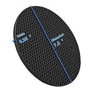 4 Pcs Trivets for Hot Dishes, Kitchen Heat Resistant Silicone Trivet, Extra Thick, Large, Non Slip (1. Black)