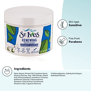 St. Ives Moisturizer Collagen and Elastin Facial Moisturizer Renewing Paraben Free, Dermatologist Tested, Cruelty Free 10 oz