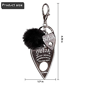 SNcek Women Ouija Board Resin Pompom Charms Car Wallet Cute Keychains Accessories For Key Chains Women For Car Keys Handbag Keyring Gothic Gift (Black)