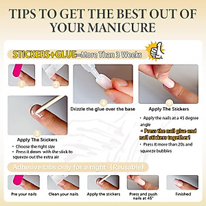 KXAMELIE 384 Pieces Medium Square Press on Nails Colorful Coffin Fake Nails Full Cover Artificial False Nails Tips Kit for Art Salon DIY Nail Gifts for Women Girls,16 Sheets