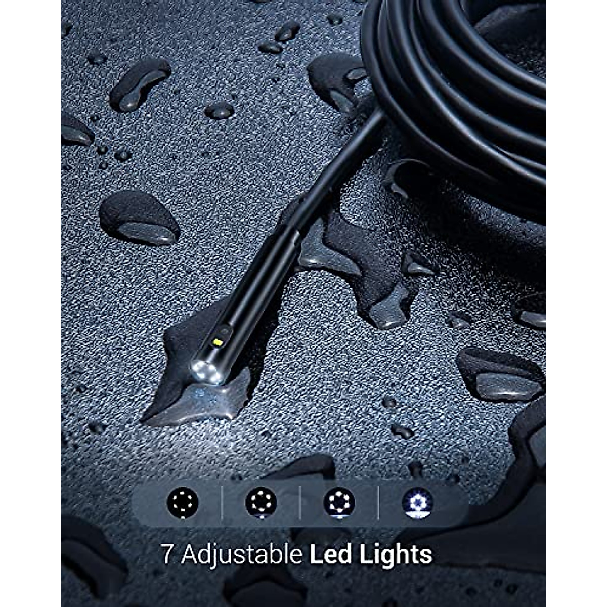 DEPSTECH 5" IPS Display Endoscope, Dual Lens Inspection Camera with Light, 7.9 mm HD Borescope, Sewer Camera with LED Flashlight, 32 GB, 5000 mAh Battery, Carrying Case, Detachable Snake Camera-16.5ft