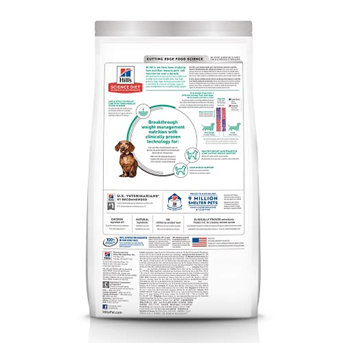 Hill's Science Diet Dry Dog Food, Adult, Perfect Weight for Healthy Weight & Weight Management, Small & Mini Breeds, Chicken Recipe, 4 lb Bag