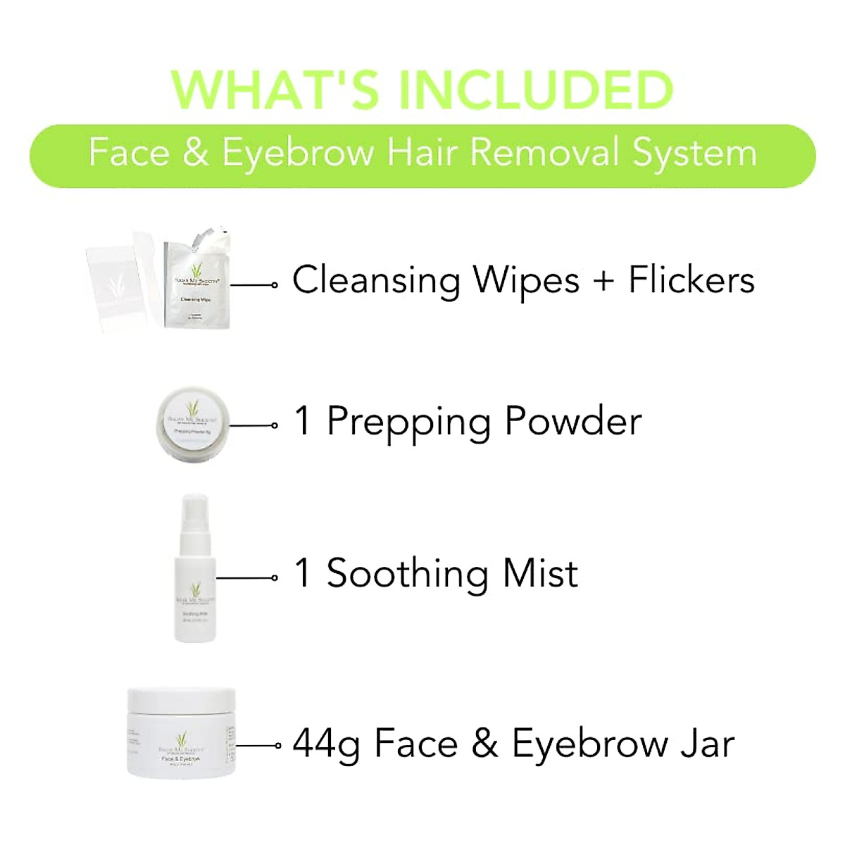 Sugar Me Smooth Face & Eyebrow Sugar Wax Kit – Gentle On Skin And Less Painful Hair Removal In A Simple System, No Strips, No Heat, Water Soluble All-Natural Solution For All Skin & Hair Types