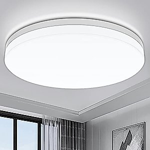 Airand 5000K LED Ceiling Light Flush Mount 18W 1650LM Round LED Ceiling Lamp for Kitchen, Bedroom, Bathroom, Hallway, Stairwell, 9.5'', Waterproof IP44, 80Ra, 150W Equivalent (Daylight White)…