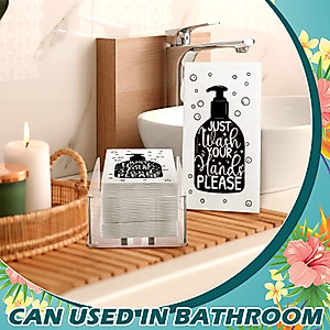 200 Packs Disposable Napkins and Acrylic Napkin Holder Disposable Hand Towels Paper Clear Guest Towel Napkin Holder Paper Hand Towel Holder for Bathroom Powder Room Guest Room Party Decorative Towel