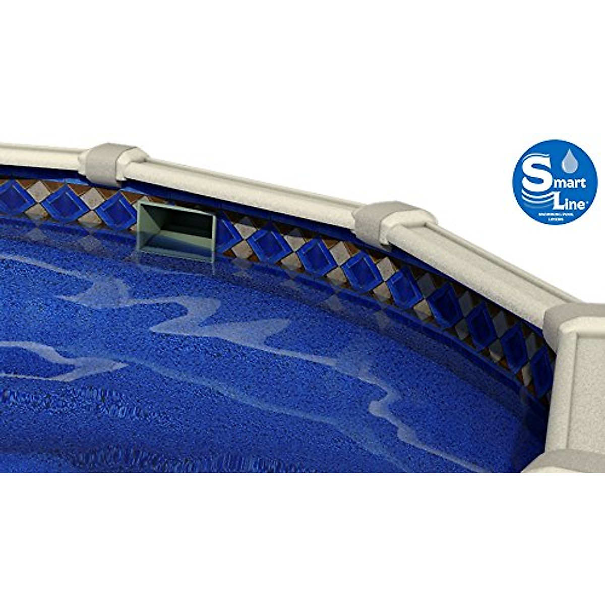 Smartline Mosaic Diamond 27-Foot Round Pool Liner | UniBead Style | 48-Inch Wall Height | 25 Gauge Virgin Vinyl Material | Strong and Durable Liners | Designed for Steel Sided Above-Ground Pools