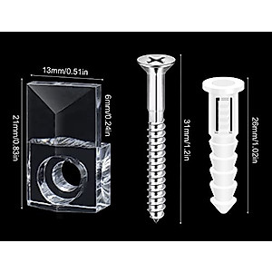 BAGTeck 22 Sets of Mirror Holder Clips Kit，Crystal Clear Plastic Mirror Clip, Mirror Holder Clips Glass Retainer Clips Kit，Mirror Hanging kit with Screws and Fixed Mirror Box Door