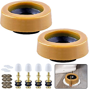 boeemi Extra Thick Wax Ring Toilet,with Flange and Bolts for Reinstallation of the Toilet, Fits 3-inch or 4-inch Waste Lines(2 PCS)