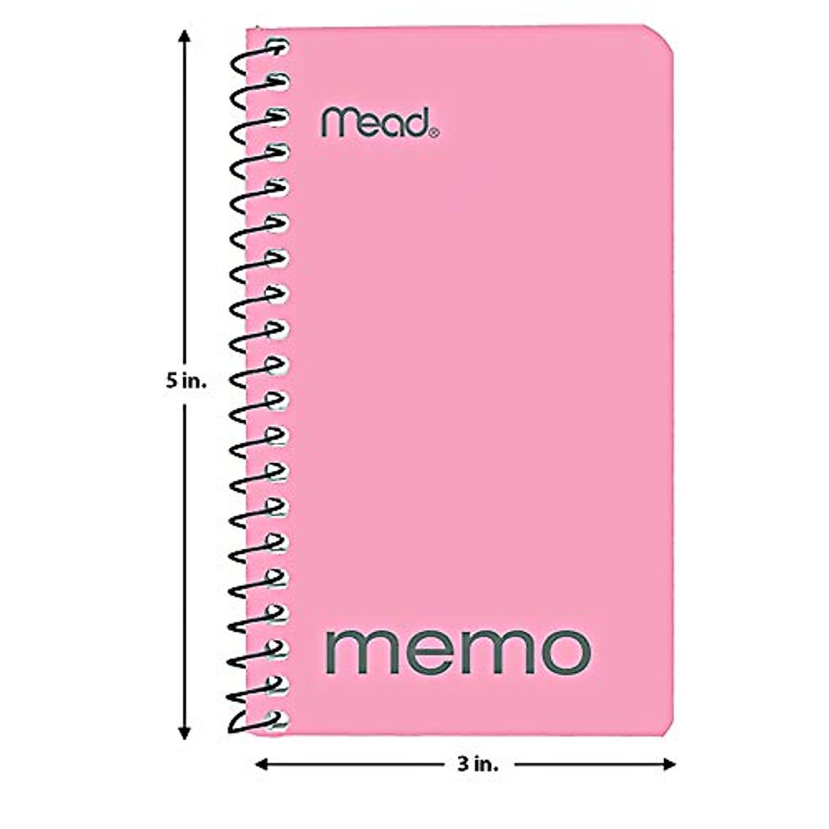 Mead Small Notebook, 12 Pack of Small Spiral Notebook, 3x5 " College Ruled Memo Book Wirebound 60 Sheets, Pastel Colors of Mini pocket memo pad in Bulk pack