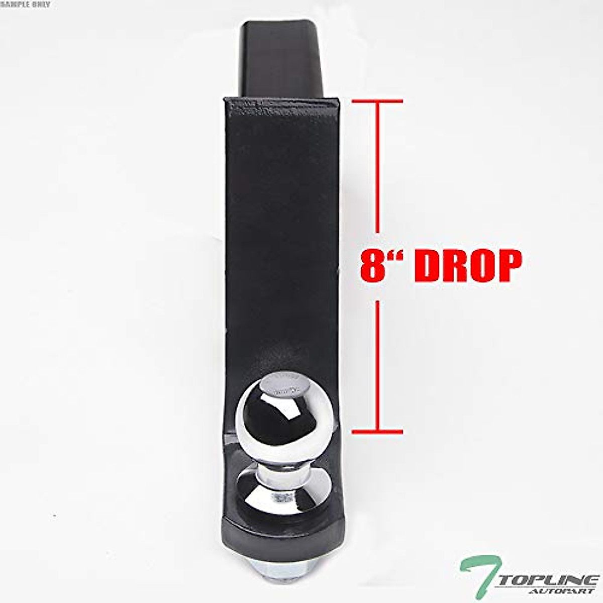 Universal 8" Drop Rear Bumper Trailer Tow Hitch Loaded Ball Mount with Pin & Clip Kit for 2" x 2" Towing Receiver Tube