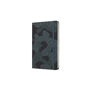 Moleskine Limited Collection Blend Textile Notebook, Hard Cover, Large (5" x 8.25") Ruled/Lined, Camo Green, 240 Pages
