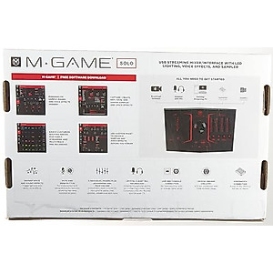 M-Game Solo USB Audio Interface Mixer for Streaming and Gaming with XLR Microphone in, Optical in, Voice FX, Sampler, Lights and Software