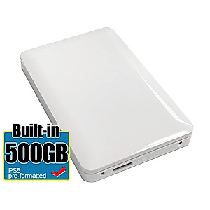 Avolusion HD250U3-Z1-PRO-WH 500GB USB 3.0 Portable External Gaming PS5 Hard Drive - White (for PS5 / PS4, Pre-Formatted) - 2 Year Warranty (Renewed)