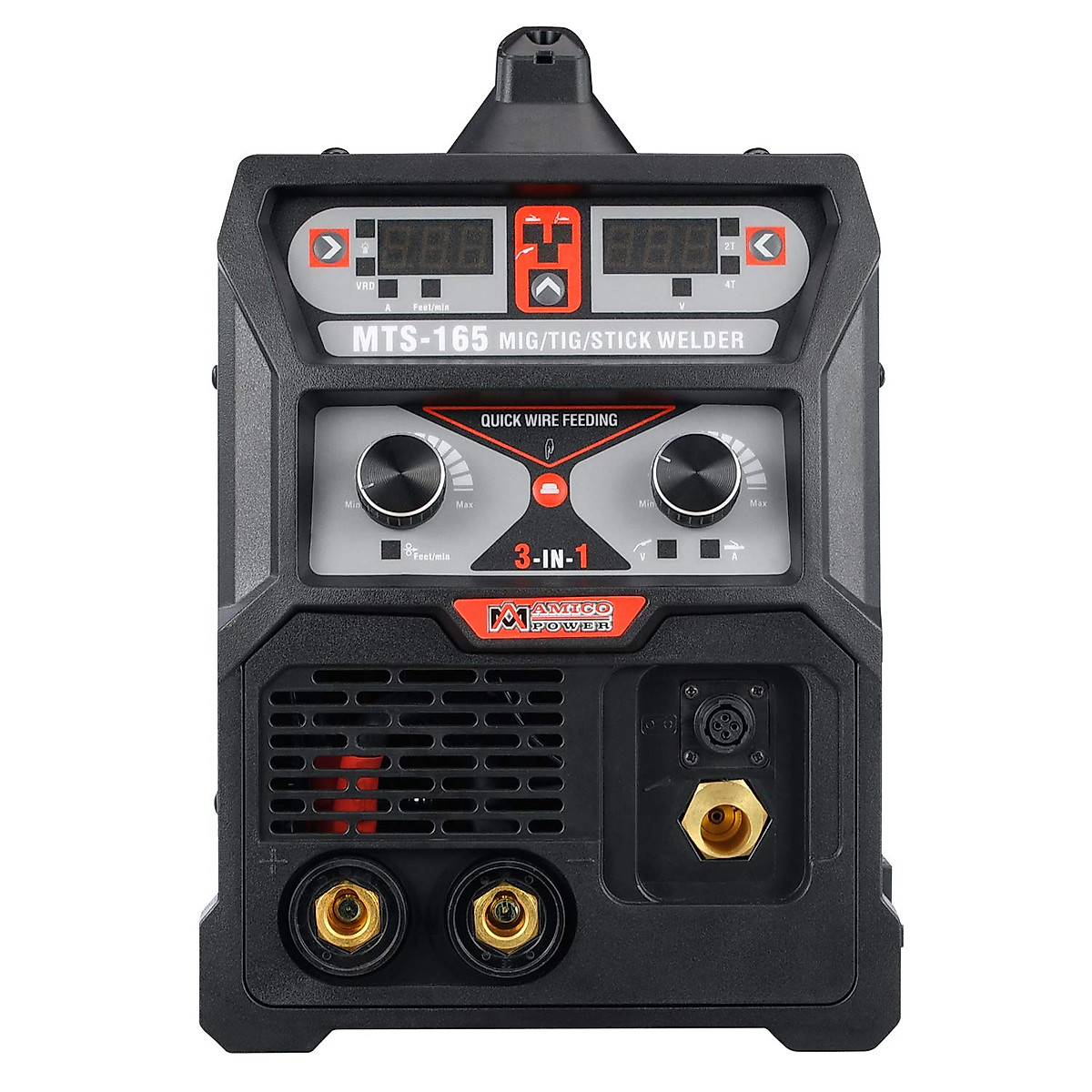 MTS-165, 165-Amp MIG/MAG/Lift-TIG/Stick/Arc DC Inverter Welder, 3-in-1 Combo Welding, 100-250V Wide Voltage.