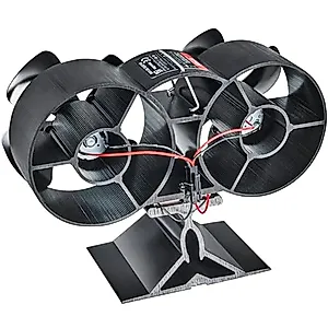 VEVOR Wood Stove Fan Heat Powered, 8 Blades Fireplace Fan Non-Electric, Quiet Thermoelectric Fan for Wood Burning Stove/Pellet/Log Burner, (with Accessories Magnetic Thermometer), Dual Motors