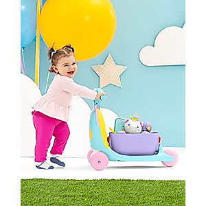 Skip Hop 3-in-1 Baby Activity Push Walker to Toddler Scooter, Zoo Unicorn